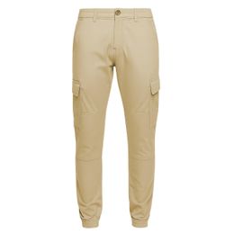 Cargohose Urban Classics "Urban Classics Herren Washed Cargo Twill Jogging Pants", Herren, Gr. 32, Normalgr&ouml;&szlig;en, sand, 98% Baumwolle, 2% Elasthan, unifarben, normal, Hosen Cargohose