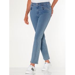 Bequeme Jeans Casual Looks, Damen, Gr. 52, Normalgr&ouml;&szlig;en, blau, bleached, 99% Baumwolle, 1% Elasthan, unifarben, lang, Jeans
