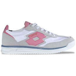Sneaker Lotto, Damen, Gr. 38, leuchtendesgrau, leuchtendespink, Synthetik, mehrfarbig, Schuhe Sneaker, - mit bequem gepolsterter Schaftkante