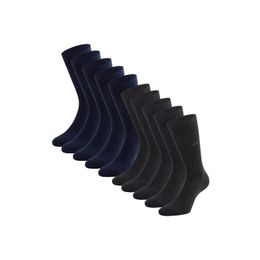 Kurzsocken Cinque "Socken Business 10P 10er Pack", Herren, Gr. 43-46, blau (dunkelblau, anthrazit), Obermaterial: 80% Baumwolle CO. 16% Polyamid PA. 4% Elasthan EL., Socken