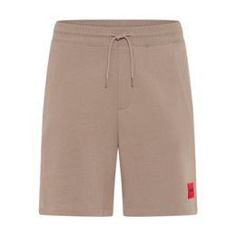 Sweatshorts Hugo "Diz", Herren, Gr. L, N-Gr, light, pastel braun237, Sweatware, Obermaterial: 100% Baumwolle, unifarben, regular fit knielang, Hosen Sweatshorts, Regular Fit, elastischer Bund mit Kordel, Hugo Red Weblabel