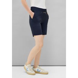 Shorts Cecil, Damen, Gr. L (42), blau (urban navy blau), Web, 66% Baumwolle, 30% Polyester, 4% Elasthan, unifarben, loose fit kurz, Hosen Shorts, Middle Waist