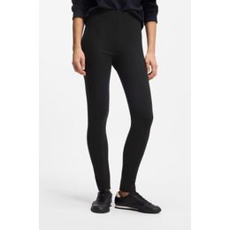 Jerseyhose BOSS Orange "Tegging Premium Damenmode", Damen, Gr. 40, N-Gr, schwarz 001, Jersey, Obermaterial: 69% Viskose, 27% Polyamid, 4% Elasthan, unifarben, slim fit lang, Hosen Jerseyhose, im Slim Fit, Leggings aus Punto-Milano-Stoff