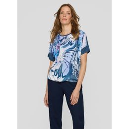 Print-Shirt Rabe "T-Shirt", Damen, Gr. 40, dunkelblau, 82%Viskose 13%Polyester 5%Elasthan, gerade, Shirts