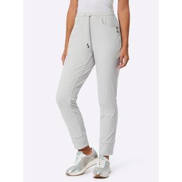 CR&Eacute;ATION L Jogger Pants CREATION L, Damen, Gr. 52, Normalgr&ouml;&szlig;en, grau (hellgrau), 75% Polyamid, 25% Elasthan, unifarben, lang, Hosen