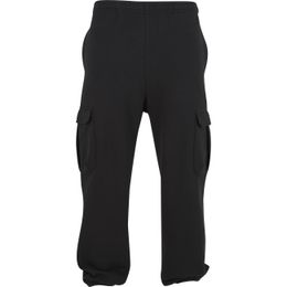 Jogginghose Urban Classics "Urban Classics 90&lsquo;s Cargo Sweatpants", Herren, Gr. L, US-Gr&ouml;&szlig;en, schwarz, 80% Baumwolle, 20% Polyester, unifarben, relaxed fit, Hosen Jogginghose
