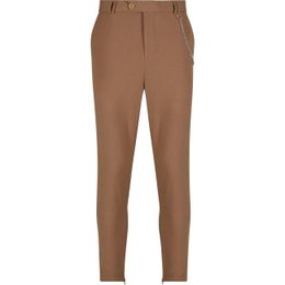 Stoffhose 2Y Premium "2Y Premium 2Y Cropped Pants", Herren, Gr. 32, Normalgr&ouml;&szlig;en, braun, 65% Polyester, 32% Baumwolle, 3% Elasthan, unifarben, skinny fit, Hosen Stoffhose