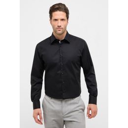 Langarmhemd Eterna "MODERN FIT", Herren, Gr. 39, Normalgr&ouml;&szlig;en, schwarz, Popeline, 100% Baumwolle, tailliert, Hemden, NON IRON (b&uuml;gelfrei)
