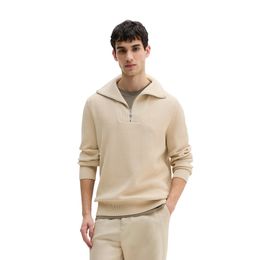 Marc O'Polo Troyer MARC O'POLO, Herren, Gr. XXL, light oat, Strick, Obermaterial: 100% Baumwolle, regular fit normal, B&uuml;ndchen, Pullover Troyer, regular fit aus reiner Bio-Baumwolle