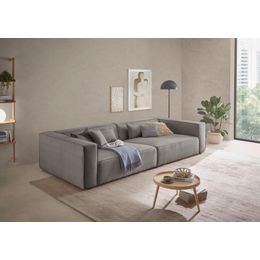 3-Sitzer "PIARA XXL, Sofa mit Kedernaht in Cord, Leinenoptik o. Strukturstoff", grau (anthrazit), B:316cm H:66cm T:136cm, 100% Polyester, LeGer Home by Lena Gercke, Sofas, 3-Sitzer, schwarze F&uuml;&szlig;e, bequemer Sitzkomfort, extra tiefe Sitzfl&auml;che