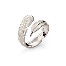 Silberring Kuzzoi "Ring Feder Boho Look 925 Sterling Silber" Gr. 60, silber, Fingerringe, Herren, 60, Silber 925 (Sterlingsilber), Silberring