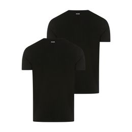 T-Shirt Hugo "Hugo-V", Herren, Gr. M, schwarz001, Single Jersey, Obermaterial: 96% Baumwolle, 4% Elasthan, unifarben, slim fit normal, V-Ausschnitt, abgesteppte Kante, Shirts T-Shirt, V-Ausschnitt, Slim-Fit, Hugo Logo-Print