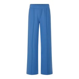 Stoffhose GOLDNER "Jersey-Culotte VERA mit Biesen", Damen, Gr. 42, N-Gr, blau, Obermaterial: 67% Viskose CV. 27% Polyester PES. 6% Elasthan EL., Hosen Stoffhose