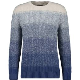 Rundhalspullover Ragman, Herren, Gr. 56, blau (blaugrau), Strick, 100% Baumwolle, ohne Ausschnitt, Pullover Rundhalspullover