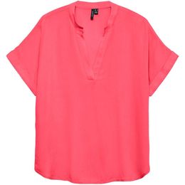 V&eacute;ro Moda Shirtbluse VERO MODA "VMBEAUTY SS TOP GA NOOS", Damen, Gr. M, coral paradise, Web, Obermaterial: 100% Viskose, unifarben, normal, V-Ausschnitt, Blusen, Viskose, regular fit
