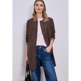 Blouson Cecil, Damen, Gr. 34, mahogany braun, Stoff, 100% Polyester, unifarben, comfort fit normal, Rundhals, B&uuml;ndchen, Jacken Blouson, mit 2-Wege Rei&szlig;verschluss