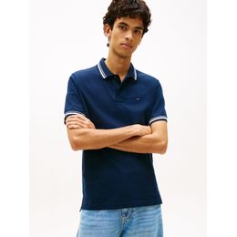 Poloshirt Tommy Jeans "TJM REGULAR TIPPED", Herren, Gr. M, schwarz night navy, Jersey, Obermaterial: 100% Baumwolle, unifarben, regular fit normal, Rundhals, eingesetzt angesetztes B&uuml;ndchen, Shirts, Regular fit mit Polokragen