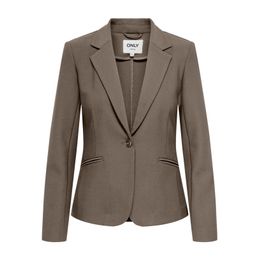 Kurzblazer Only "ONLRYNA LIFE LS UNLIN FIT BLAZER TLR ZLO", Damen, Gr. 34, walnut, Web, Obermaterial: 94% Polyester, 6% Elasthan, unifarben, normal, V-Ausschnitt, Blazer Kurzblazer, Materialmix mit Stretch