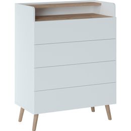 Kommode Home Affaire "Scandi", wei&szlig; alpin, jackson hickory, B:79,9cm H:103,9cm T:41,7cm, Holzwerkstoff, Sideboards, Kommode, H&ouml;he 60 cm