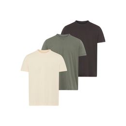 MAN'S WORLD T-Shirt MAN'S WORLD "neue Farben", Herren, Gr. 56/58 (XL), gr&uuml;n, beige, anthrazit, Single Jersey, Obermaterial: 100% Baumwolle, unifarben, Basic, normal, Rundhals, normaler Saum, Shirts T-Shirt, Kurzarm, unifarben, Rundhals, aus Baumwolle, Topseller
