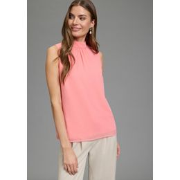 Chiffonbluse Laura Scott, Damen, Gr. 46, coralle, Chiffon, Obermaterial: 100% Polyester. Futter: 100% Polyester, unifarben, figurumspielend h&uuml;ftlang, hoch geschlossener Ausschnitt, Blusen Chiffonbluse, hoch geschlossener Ausschnitt mit Schleifen-Detail, Topseller