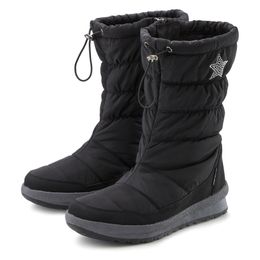Winterstiefel Lascana "Winterboots, Stiefelette, Schneestiefel", Damen, Gr. 36, schwarz, Obermaterial: 100% Textilmaterial. Decksohle: 100% Polyester. Futter: 100% Textilmaterial. Laufsohle: 100% Synthetik, unifarben mit Farbeins&auml;tzen, Schuhe Winterstiefel, mit wasserabweisender Comfortex-Membrane und Warmfutter