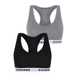 Sport-Bustier Chiemsee, Damen, Gr. XS (34), medium grau, schwarz, 95% Baumwolle, 5% Elasthan, BHs Sport-Bustier