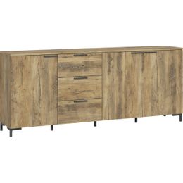 Kommode Home Affaire "Alternative", kastanienfarben, B:200,5cm H:83,5cm T:40cm, Holzwerkstoff, Sideboards, Kommode, Breite 201 cm