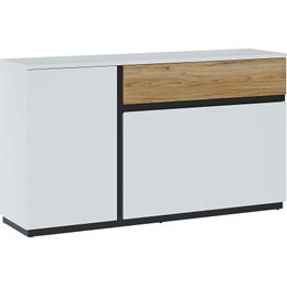 Sideboard Home Affaire "Novena", alpinwei&szlig;, catania eiche, schwarz, B:154,8cm H:87,6cm T:40cm, Holzwerkstoff, Sideboards, Sideboard, Breite 155 cm