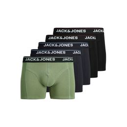 Jack & Jones Trunk JACK & JONES "JACTIMOTHY SOLID TRUNKS 5 PACK", Herren, Gr. L, 5 Stk., sea spray pack:schwarz navy, schwarz navy, schwarz, schwarz, Jersey, Obermaterial: 95% Baumwolle, 5% Elasthan, unifarben, bequem, Unterhosen