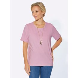 Rundhalsshirt Casual Looks "Shirt", Damen, Gr. 40, rosa (ros&eacute;), 100% Baumwolle, unifarben, Rundhals, Shirts Rundhalsshirt