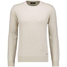 Rundhalspullover Ragman, Herren, Gr. 52, beige (ecru, 008), Strick, 100% Baumwolle, ohne Ausschnitt, Pullover Rundhalspullover