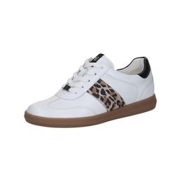 Sneaker Caprice "Caprice Sneaker Leder", Damen, Gr. 38,5, wei&szlig;, braun, Leder, Schuhe Sneaker