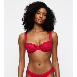 B&uuml;gel-BH Triumph "Palina Moonlight Kiss", Damen, Gr. 70, Cup C, rot (shanghai rot), Spitze, Obermaterial: 87% Polyamid, 11% Elasthan, 2% Polyester, BHs B&uuml;gel-BH, Triumph x Palina Rojinski, mit Spitze und Glitzergarn