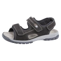 Waldl&auml;ufer Riemchensandale WALDL&Auml;UFER "HARALD", Herren, Gr. 12,5 (48), schwarz, Nubukleder, unifarben, Schuhe Riemchensandale, Sommerschuh, Klettschuh, Outdoorschuh, in komfortabler H-Weite
