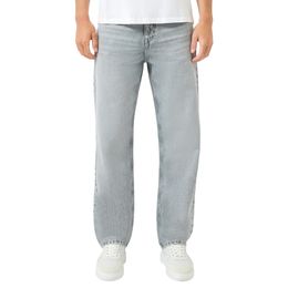 5-Pocket-Jeans QS, Herren, Gr. 33, L&auml;nge 34, light grau used, Denim/Jeans, Obermaterial: 100% Baumwolle, unifarben, loose fit lang, Jeans 5-Pocket-Jeans, im LOOSE FIT