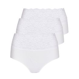 Taillenslip Nina von C. "3er Pack Damen Taillenslip Romance", Damen, Gr. 38, wei&szlig;, Obermaterial: 95% Modal CMD. 5% Elasthan EL., Unterhosen Taillenslip