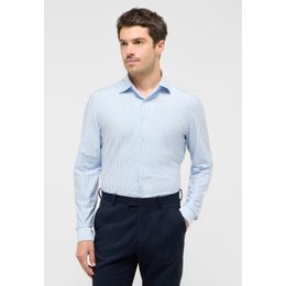 Langarmhemd Eterna "SLIM FIT", Herren, Gr. 41, Normalgr&ouml;&szlig;en, blau, Jersey, 60% Baumwolle, 40% Polyester, schmal, Manschette, Hemden Langarmhemd, NON IRON (b&uuml;gelfrei)
