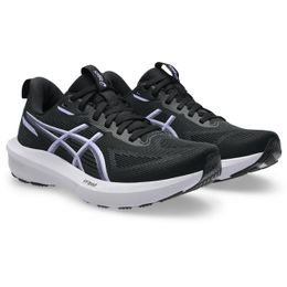 Laufschuh asics "GT-1000 14", Damen, Gr. 40,5, schwarz, lila hint, Synthetik, Schuhe Laufschuh, f&uuml;r mehr Stabilit&auml;t