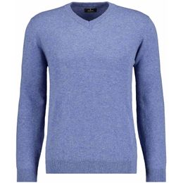 Rundhalspullover Ragman, Herren, Gr. 56, blau, melange, 782, Strick, 90% Wolle 10% Kaschmir, Pullover Rundhalspullover