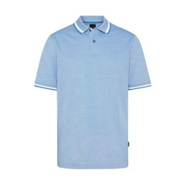 Poloshirt Bugatti, Herren, Gr. XXL, blau (hellblau), 100% Baumwolle, normal, ohne Ausschnitt, Rippb&uuml;ndchen, Shirts Poloshirt, mit Kontraststreifen