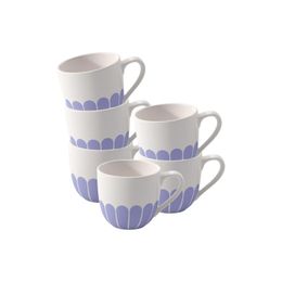 Villeroy & Boch Espressotasse VILLEROY & BOCH "Espressotassen Fleur Couleur 70 ml 6er Set", blau (bleu), B:8,5cm H:6cm &Oslash;:8,5cm, Porzellan, Trinkgef&auml;&szlig;e, Espressotasse, Sp&uuml;lmaschinenfest, Mikrowellensicher