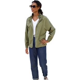Heine Damen Blusenjacke mit Stehkragen oliv, Gr&ouml;&szlig;e 34