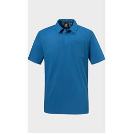 Sch&ouml;ffel Poloshirt SCH&Ouml;FFEL "Polo Shirt Style Serenio MEN", Herren, Gr. 48, 8405, blau, Oberstoff: 61% Baumwolle, 34% Polyester, 5% Elasthan, V-Ausschnitt, Shirts Poloshirt