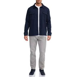 Langarmhemd INDICODE "INNello", Herren, Gr. M, N-Gr, sky captain, Web, Obermaterial: 95% Polyester, 5% Elasthan, unifarben, regular fit, Hemden Langarmhemd