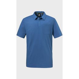 Sch&ouml;ffel Poloshirt SCH&Ouml;FFEL "Polo Shirt Style Serenio MEN", Herren, Gr. 54, 8405, blau, Oberstoff: 61% Baumwolle, 34% Polyester, 5% Elasthan, V-Ausschnitt, Shirts Poloshirt