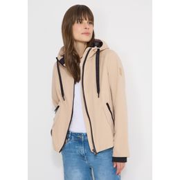 Kurzjacke Cecil, Damen, Gr. XS (36), crispy camel, Stoff, Obermaterial: 55% Polyester, 33% Baumwolle, 12% Nylon; Futter: 100% Polyester, unifarben, comfort fit normal, ohne Ausschnitt, Rippb&uuml;ndchen, Jacken Kurzjacke, im Hoodie-Style