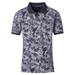 Poloshirt Casamoda "Casamoda Polo-Shirt Print", Herren, Gr. L, blau (dunkelblau), 100% Baumwolle, Shirts