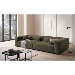 3-Sitzer "PIARA XXL, Sofa mit Kedernaht in Cord, Leinenoptik o. Strukturstoff", gr&uuml;n (khaki), B:316cm H:66cm T:136cm, 100% Polyester, LeGer Home by Lena Gercke, Sofas, 3-Sitzer, schwarze F&uuml;&szlig;e, bequemer Sitzkomfort, extra tiefe Sitzfl&auml;che
