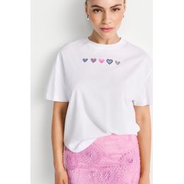 T-Shirt RICHROYAL, Damen, Gr. S, wei&szlig;, Single Jersey, Obermaterial: 100% Baumwolle, bequem h&uuml;ftlang, Rundhals, Shirts T-Shirt